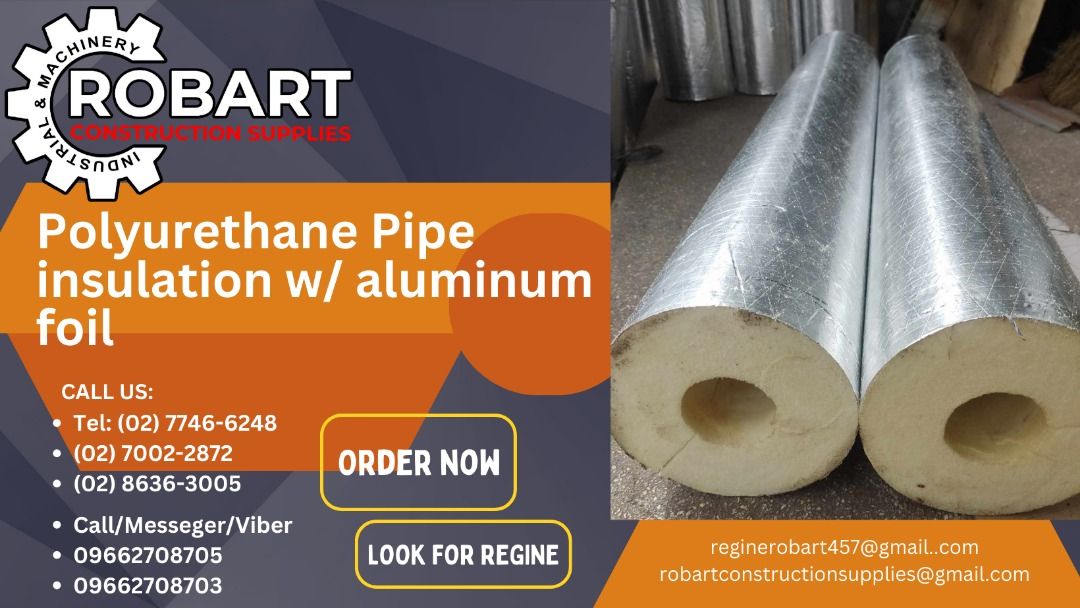 Polyurethane Pipe insulation with aluminum foil, Commercial ...