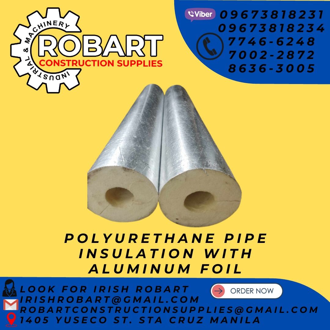 Polyurethane Pipe insulation with aluminum foil, Commercial ...