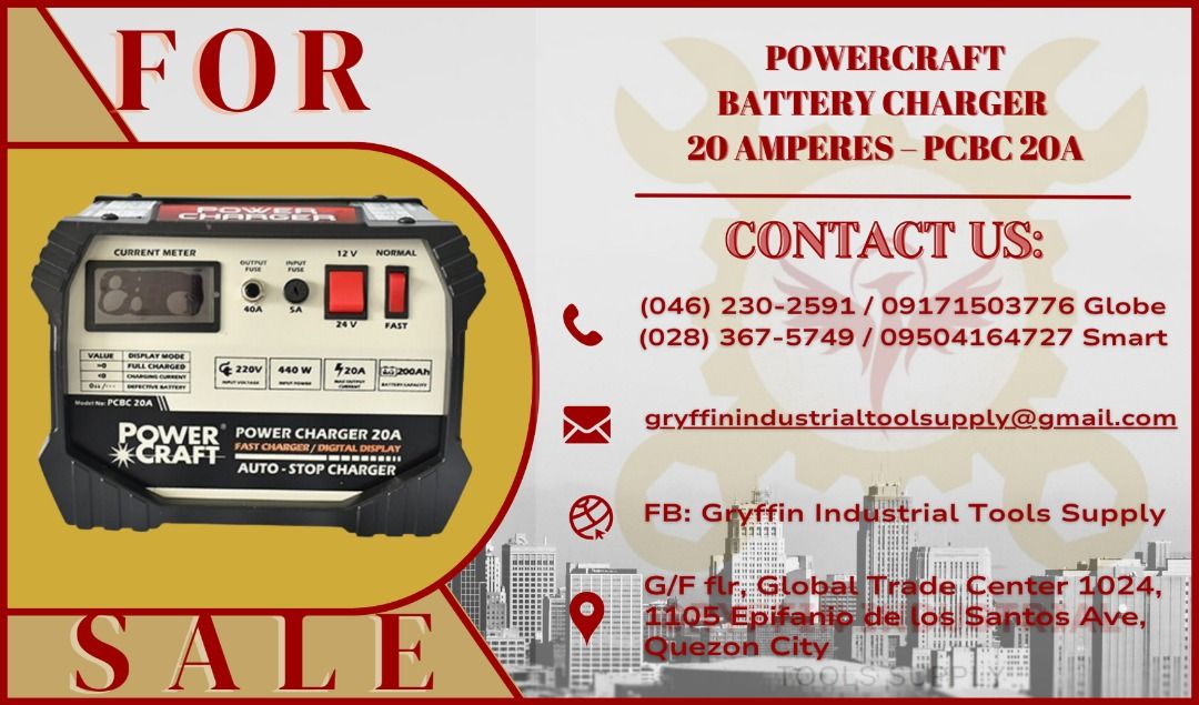 POWERCRAFT BATTERY CHARGER 20 AMPERES – PCBC 20A, Commercial ...