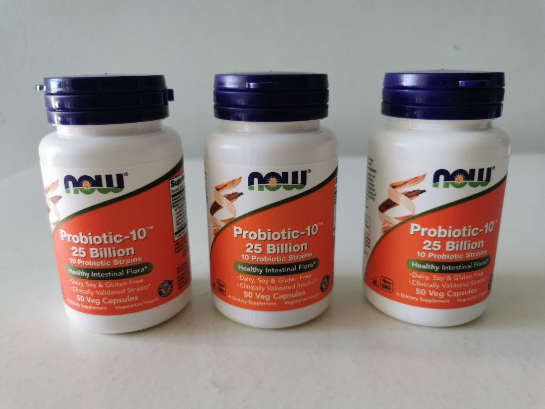 Probiotic-10, 25 Billion, 50 Veg Capsules (3 bottles), Health ...