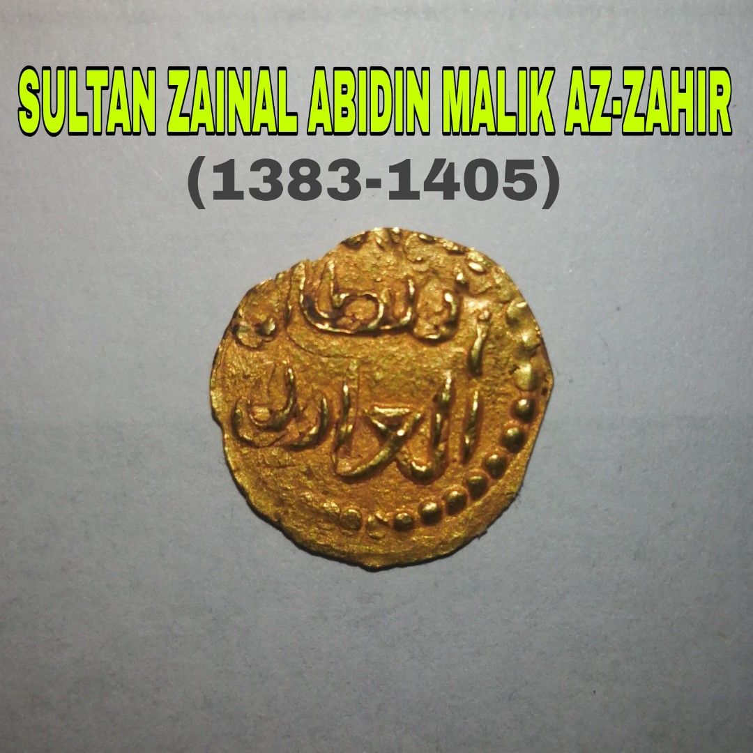 RARE KUPANG EMAS Sultan Zainal Abidin Malik Az-Zahir (1383-1405) Kesultanan Samudra-Pasai koin ...