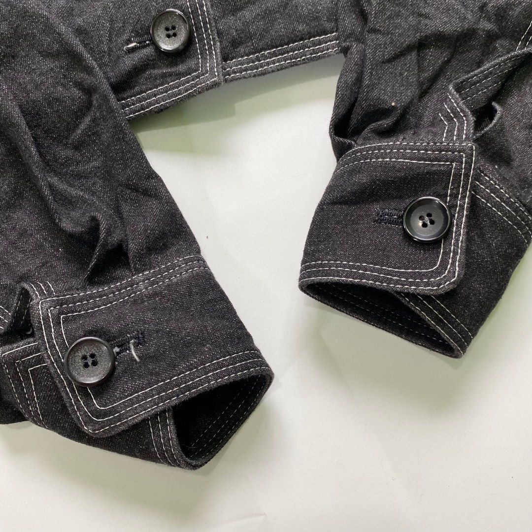 Raw Japanese Denim by Pou Dou Dou Cropped Denim Jacket, Women's Fashion ...