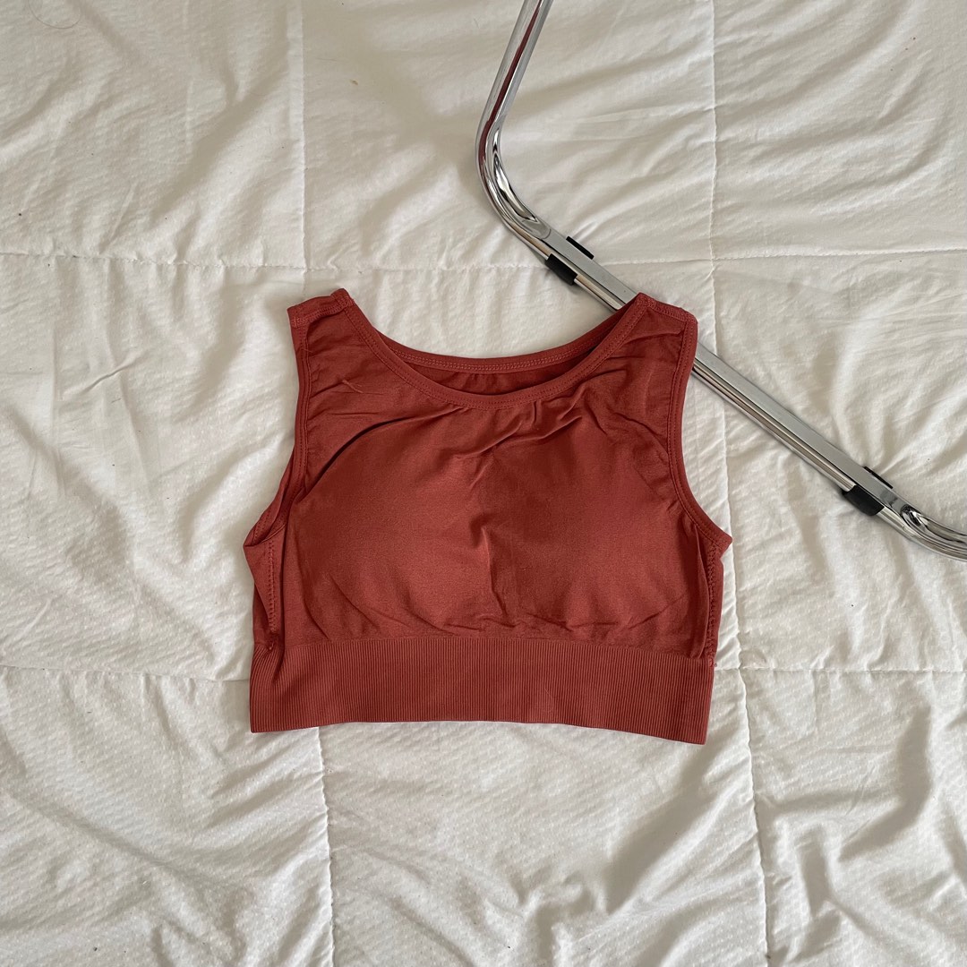 Rust Padded Top, Women's Fashion, Tops, Sleeveless on Carousell