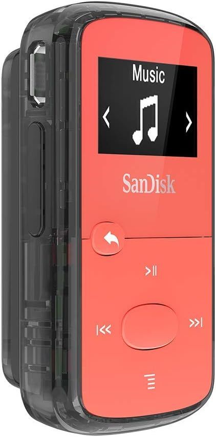 SanDisk 8GB Clip Jam MP3 Player, Red - microSD card slot and FM Radio ...