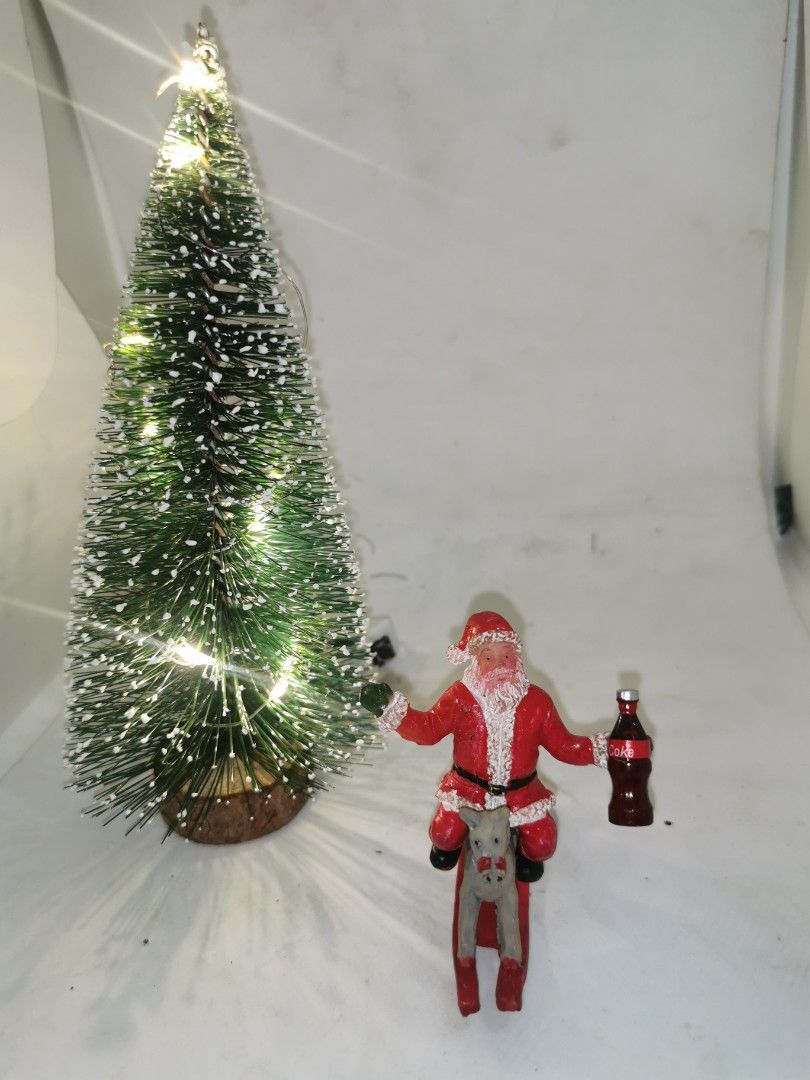 Santa drinking coke with lighted tree, Hobbies & Toys, Memorabilia ...