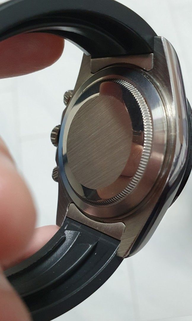 Seiko rolex daytona ghost mod on rubber strap spare oyster bracelet ...