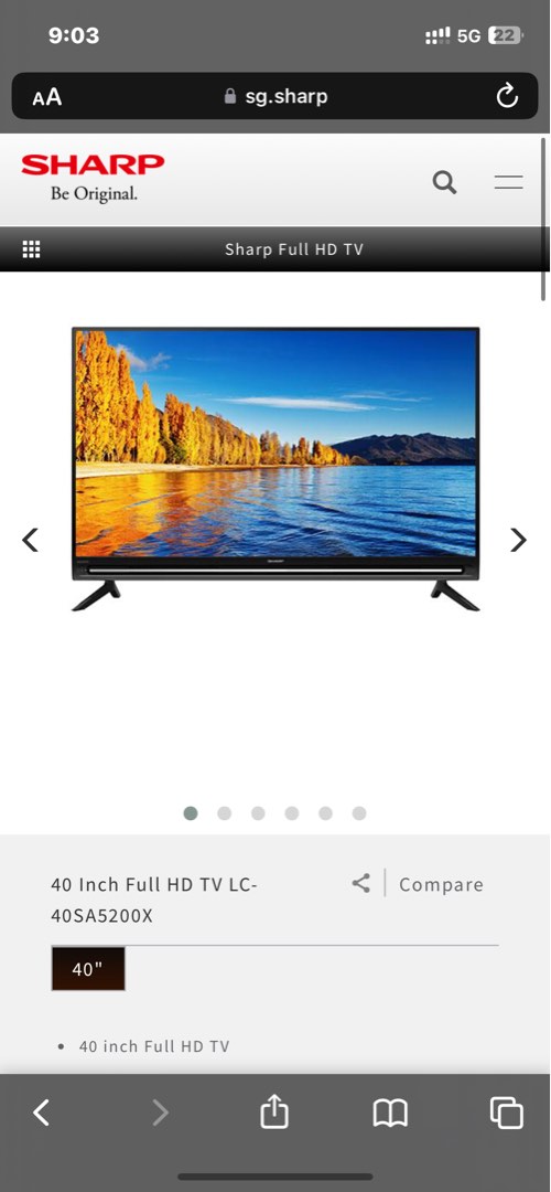 Sharp 40 inch full HD TV LC-40SA5200X, TV & Home Appliances, TV ...