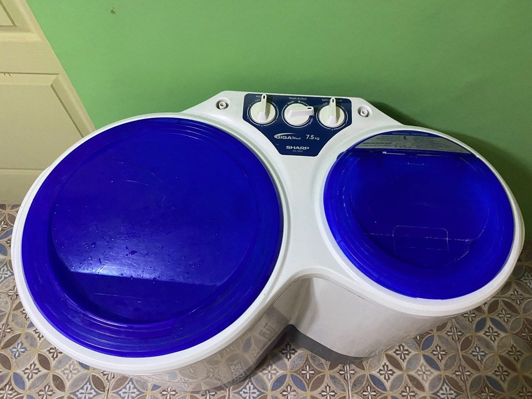 Sharp Twin Tub Manual Washing Machine 7.5KG, TV & Home Appliances ...