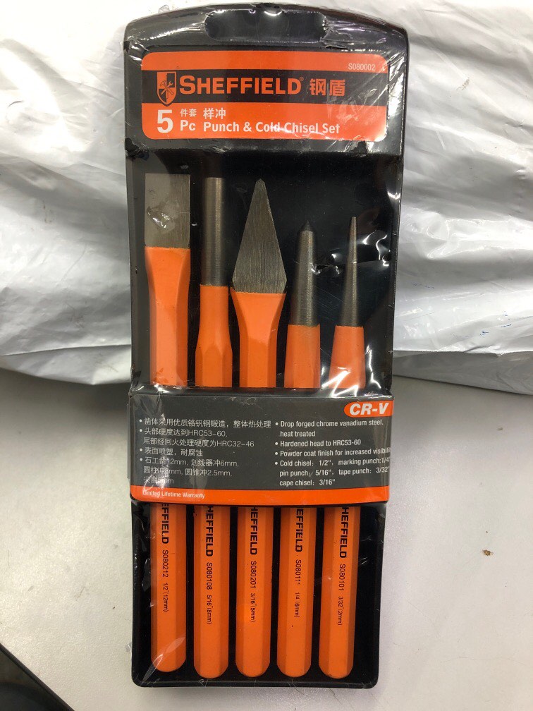 Sheffield 5Pcs Punch and Cold Chisel Set, Furniture & Home Living, Home Improvement ...