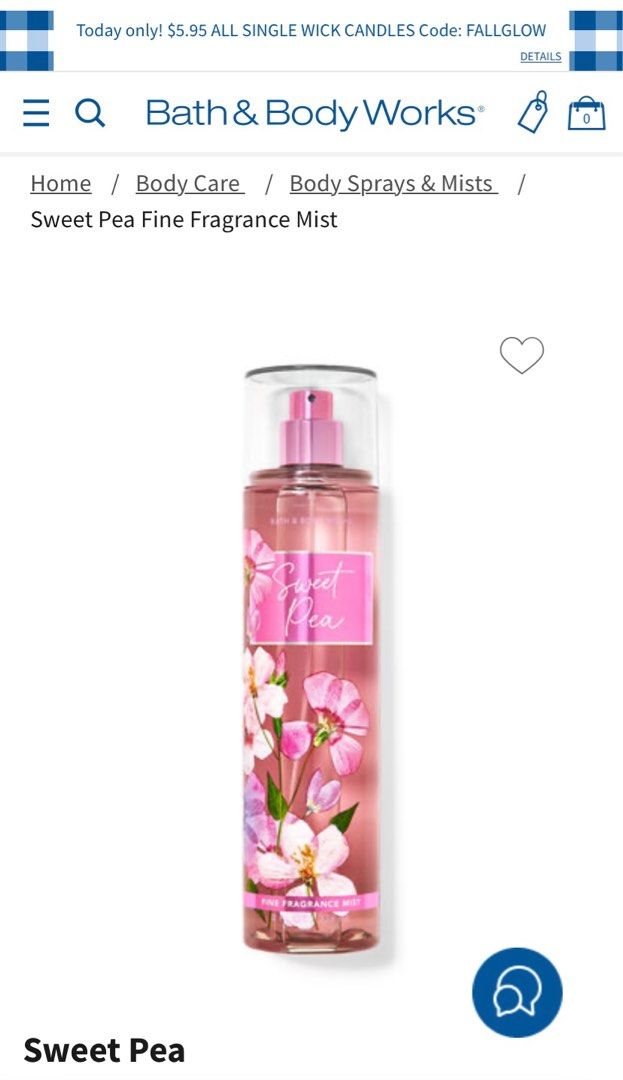 SWEET PEA BATH & BODY WORKS FINE FRAGRANCE MIST, Beauty & Personal Care ...