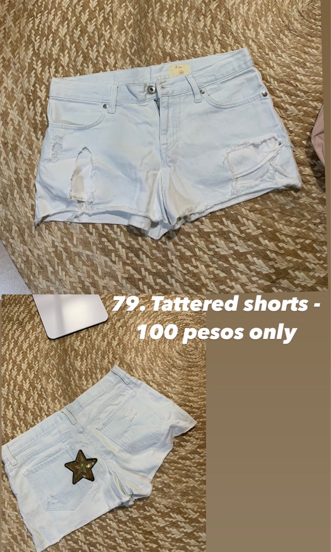Tattered maong shorts, Women's Fashion, Bottoms, Shorts on Carousell