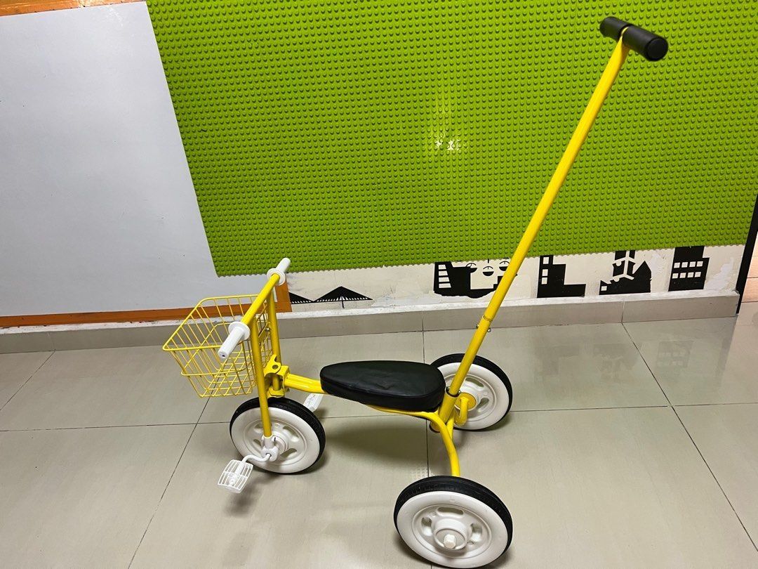 Toddler Tricycle (Yellow cycle with basket in the front), Babies & Kids ...
