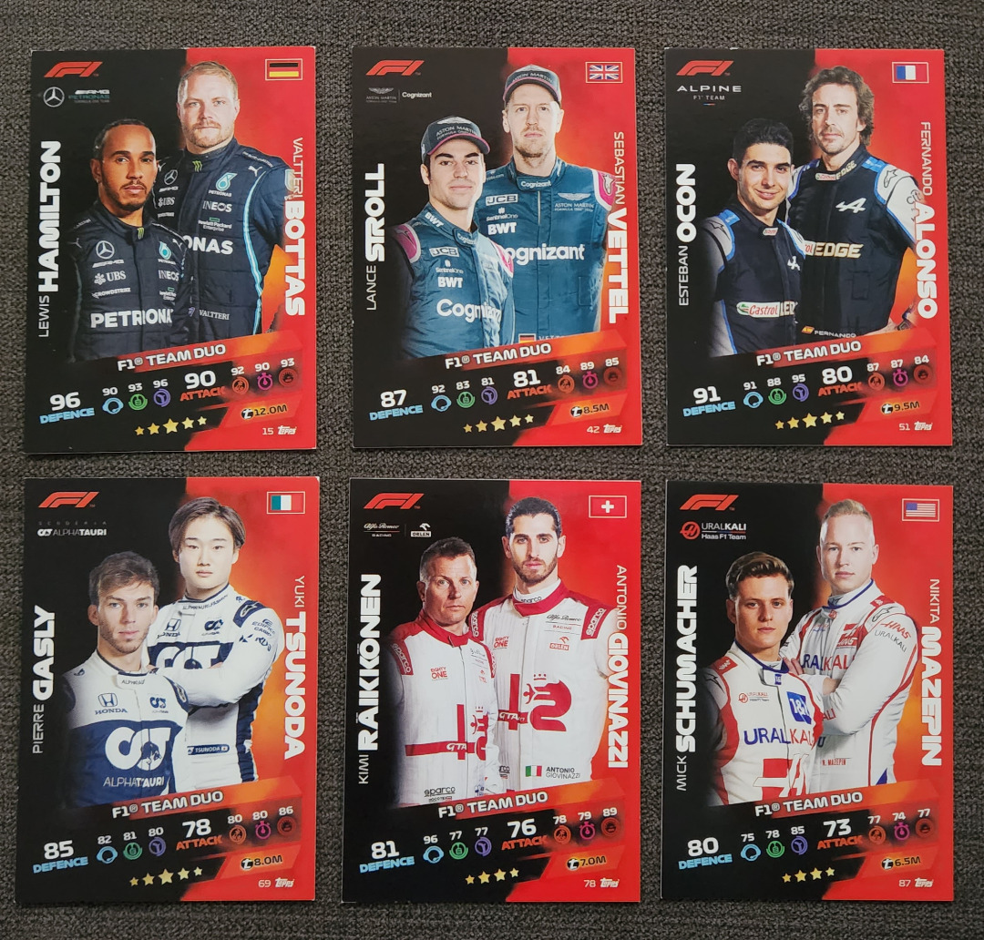 Topps F1 Turbo Attax 2021 F1 Team Duo Cards Set, Hobbies & Toys ...
