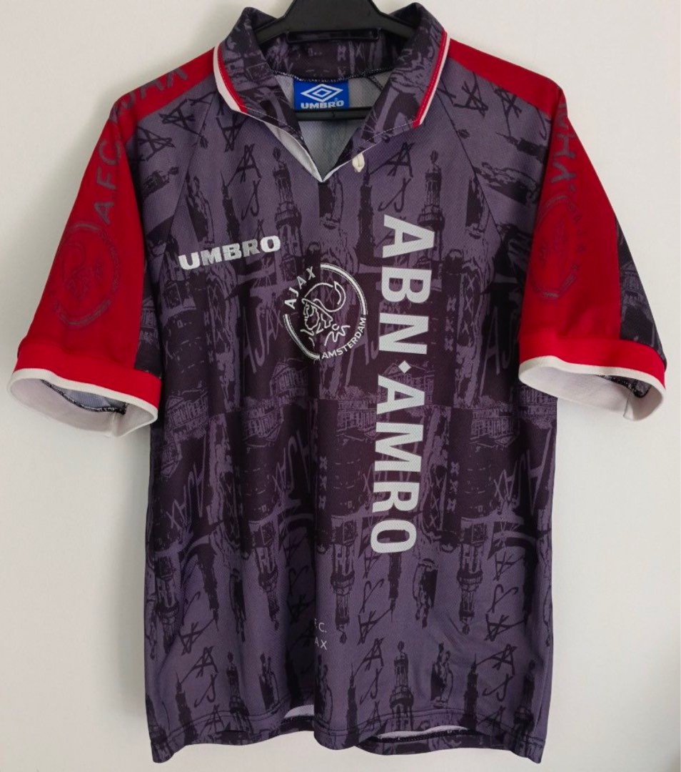 Umbro Ajax Amsterdam 1996 Away soccer/football jersey/kit rare/retro/vintage, Men's Fashion ...