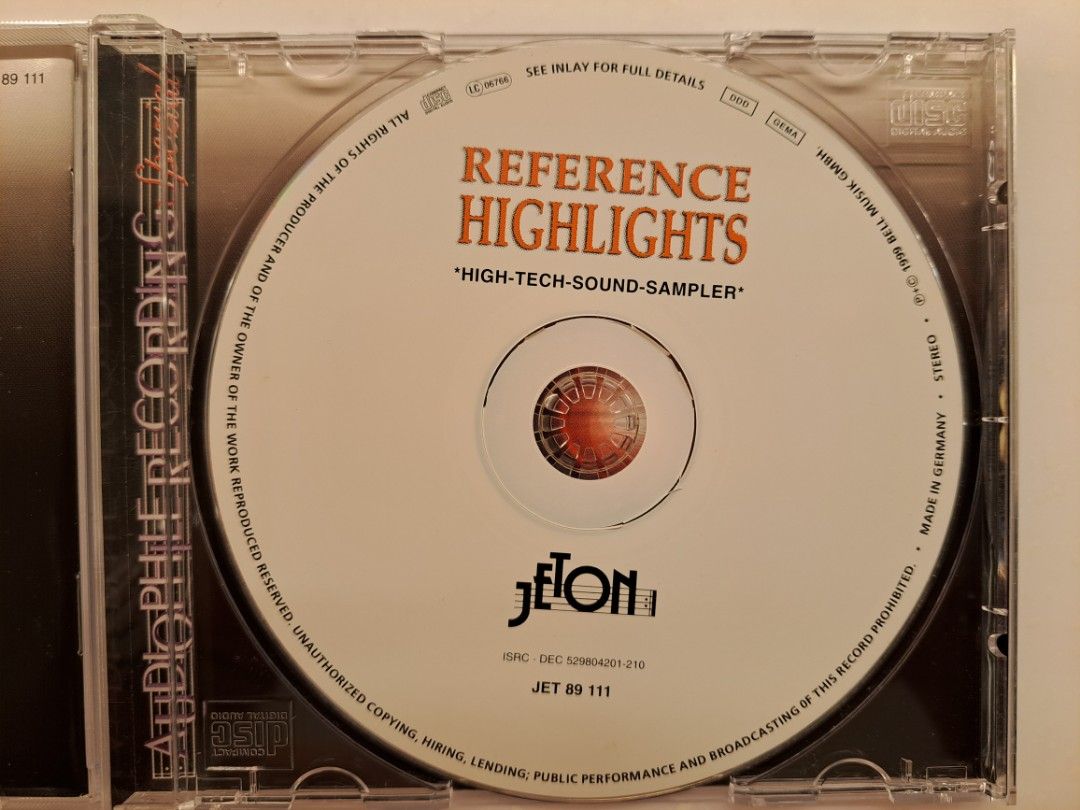 VARIOUS - Jeton - Reference Highlights. High-Tech Sound-Sampler. Audiophile Recording. Jazz and ...