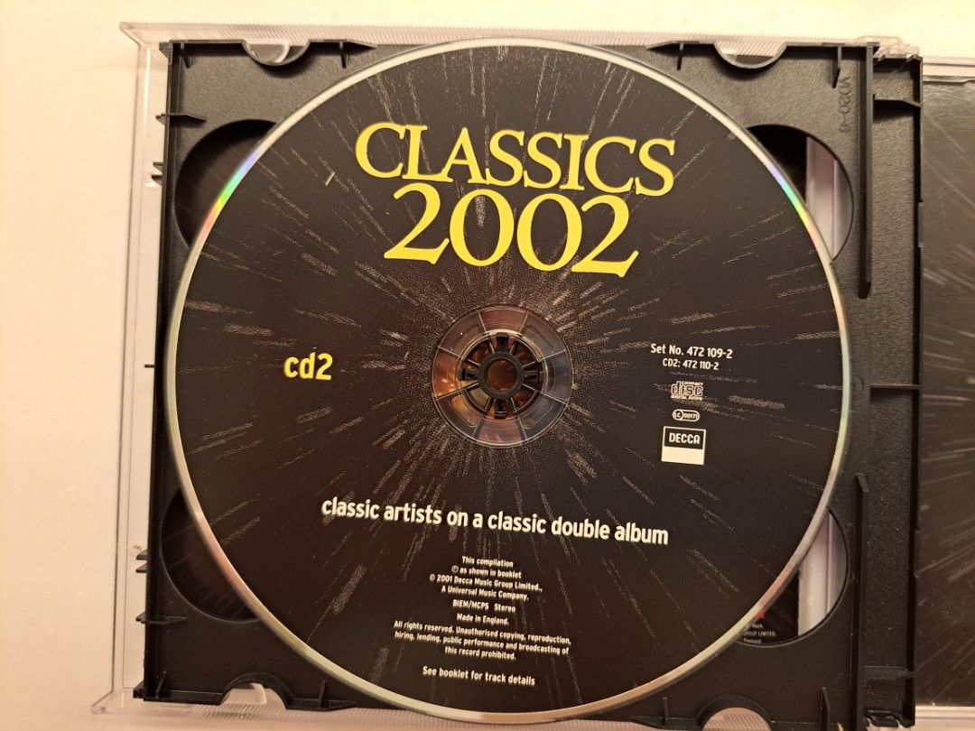 Various Artists : Classics 2002. Two CDs set. Compilation. 2002 Decca Music Group. Made in UK ...