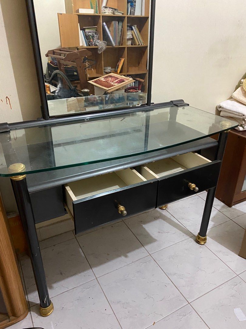 Vintage Metal Dressing Table With Mirror, Furniture & Home Living, Home ...