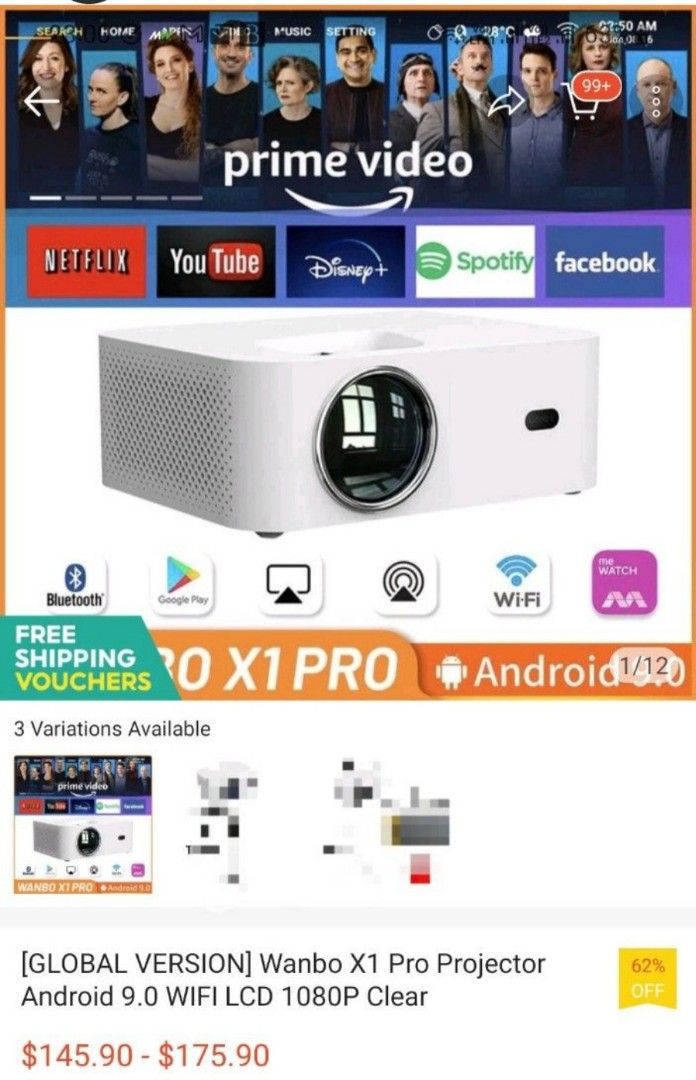 Wanbo Projector X1, TV & Home Appliances, TV & Entertainment ...