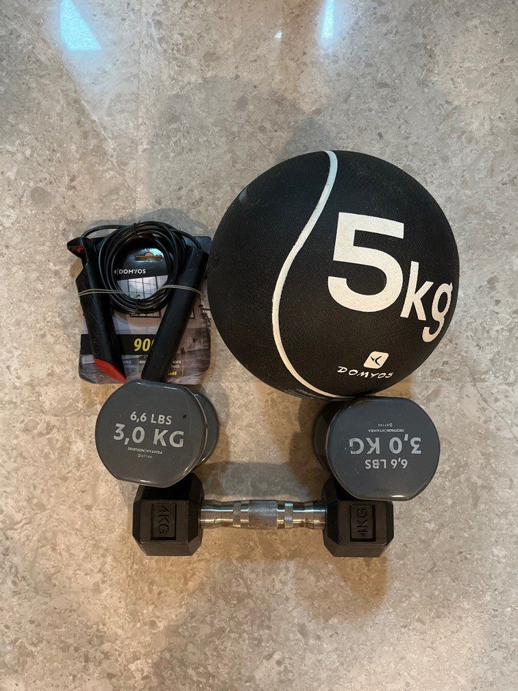 Weights and jumping rope, Sports Equipment, Exercise & Fitness, Weights ...