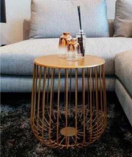 Wire Round Side Table (Gold), Furniture & Home Living, Furniture ...