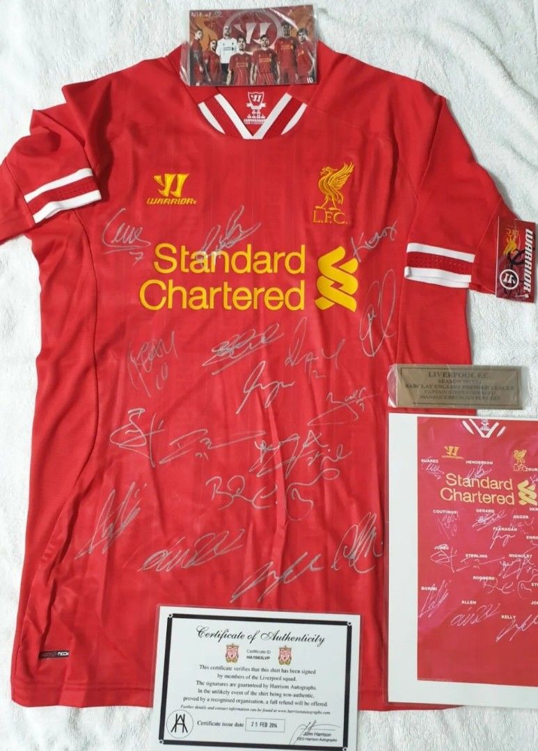 100% Authentic - Exclusive 2013/2014 EPL 1st Runner-up Liverpool FC ...