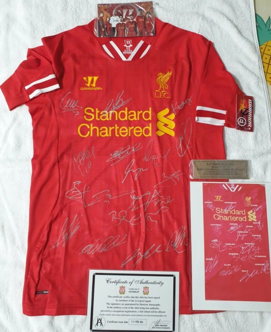 100% Authentic - Exclusive 2013/2014 EPL 1st Runner-up Liverpool FC ...