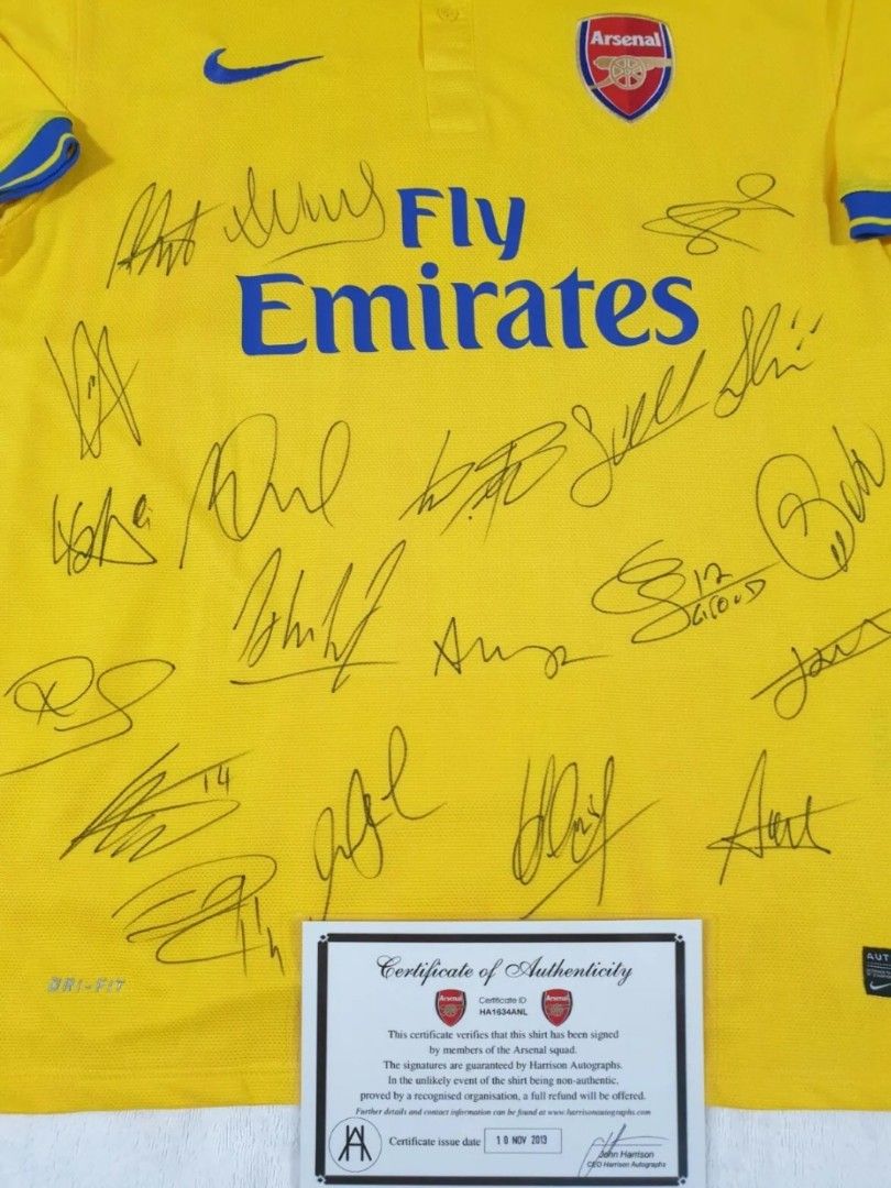 100% Authentic - Exclusive 2013/2014 EPL 3rd Runner-up Arsenal FC Full ...