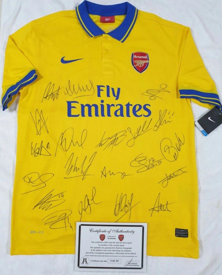 100% Authentic - Exclusive 2013/2014 EPL 3rd Runner-up Arsenal FC Full ...