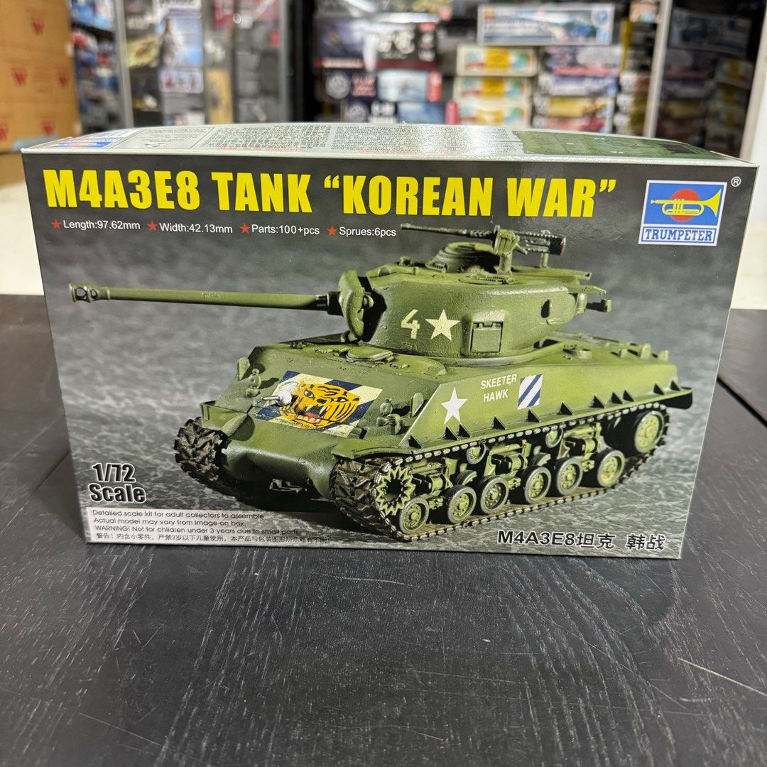 1/72 Trumpeter M4A3E8 Tank Korean War Model Kit, Hobbies & Toys, Toys ...