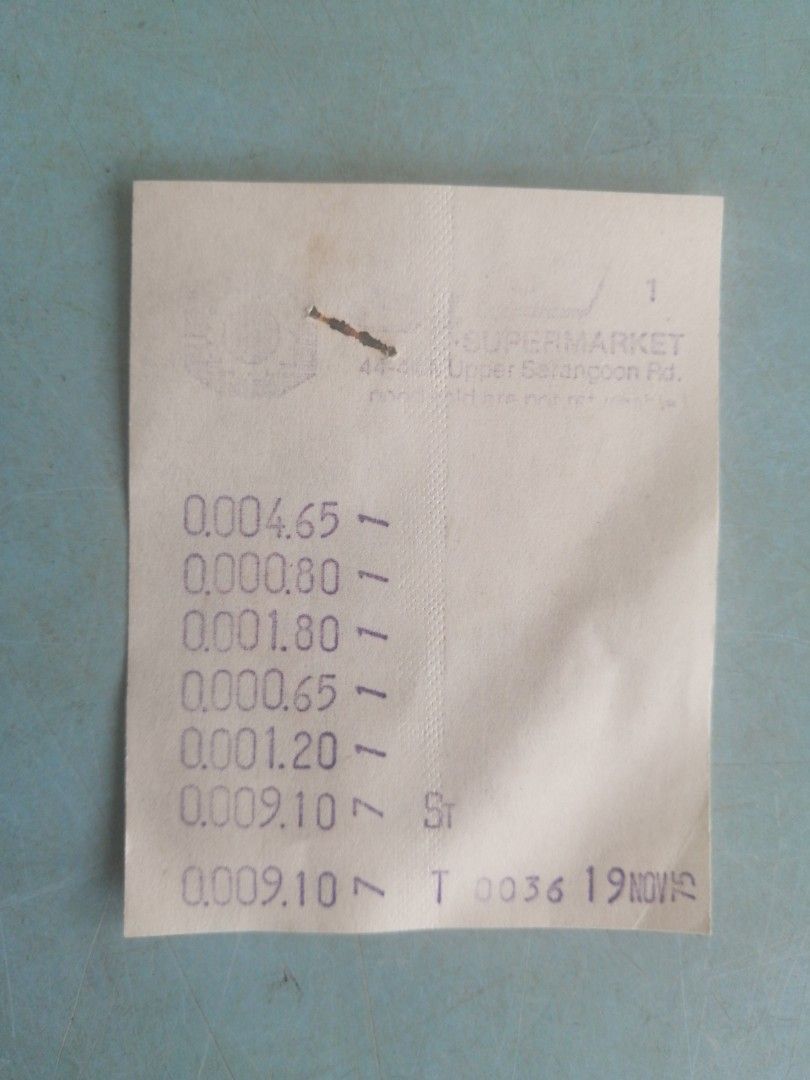 1975 Silo Supermarket Lucky Draw Form with Receipt, Hobbies & Toys ...