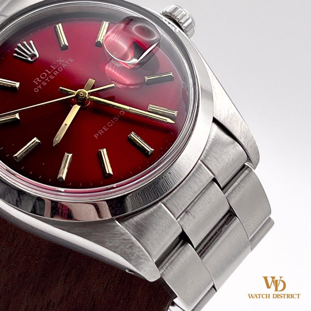 1980 FULL LOCAL SET 34mm Rolex Oysterdate Precision Cherry Red ...
