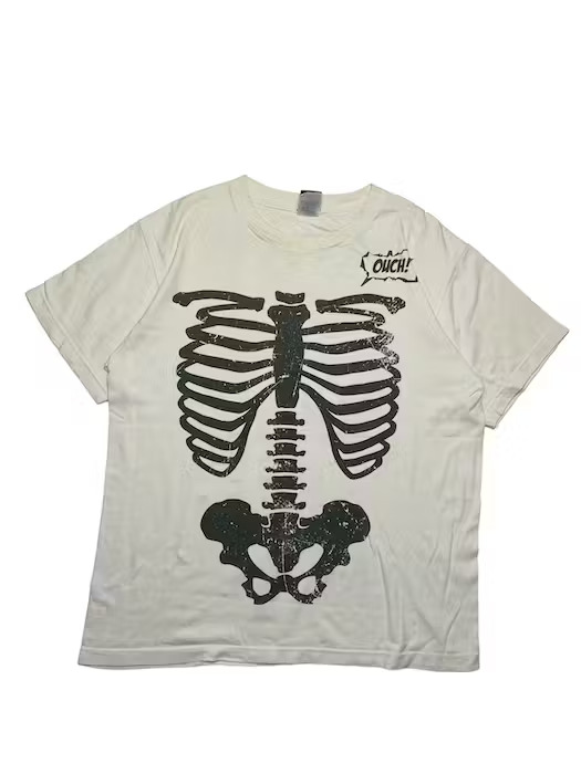 2000s Skeleton Rave T-shirt, Fesyen Pria, Pakaian , Atasan di Carousell