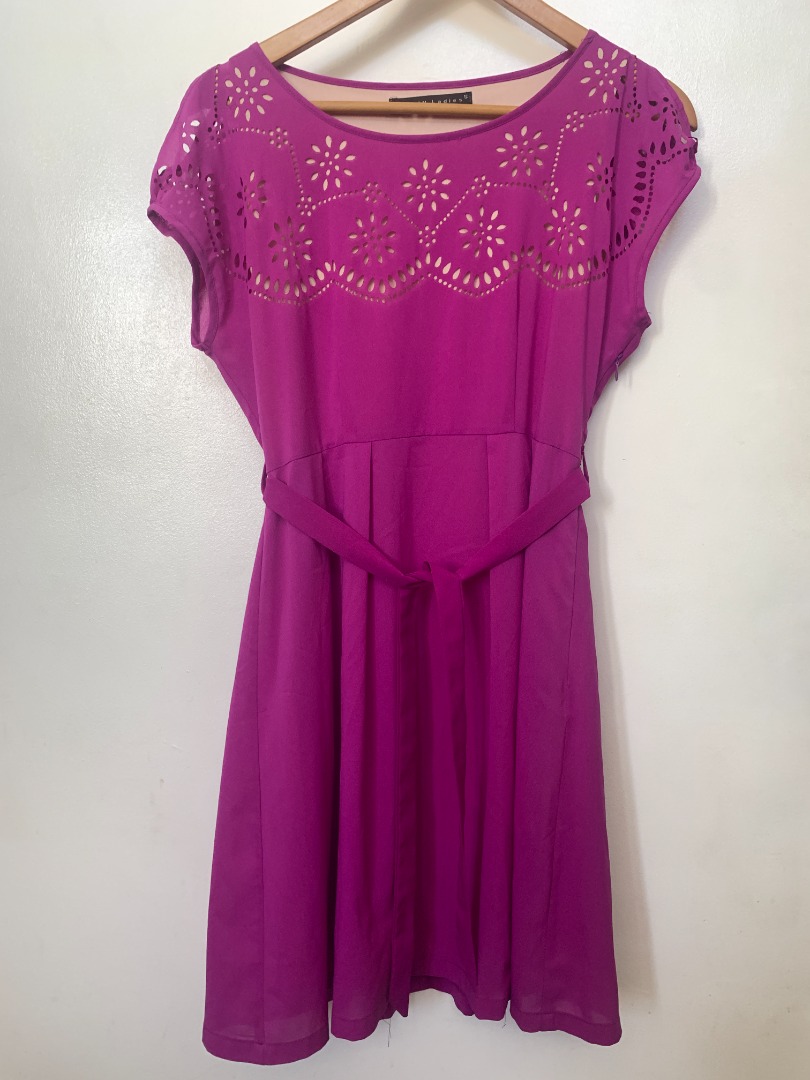 Samlin Ladies - purple eyelet dress, Women's Fashion, Dresses & Sets ...
