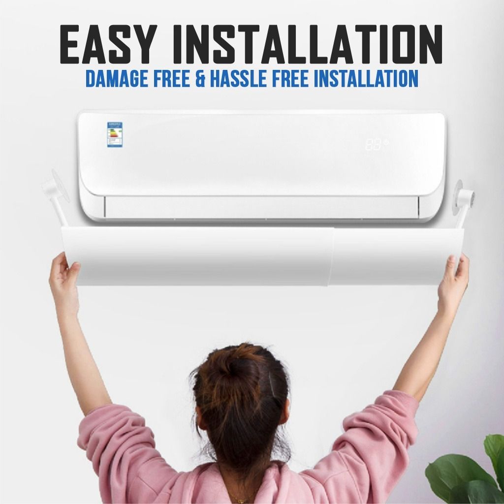 Aircon Wind Deflector - Retractable Air Conditioner Shield Anti-Blowing ...