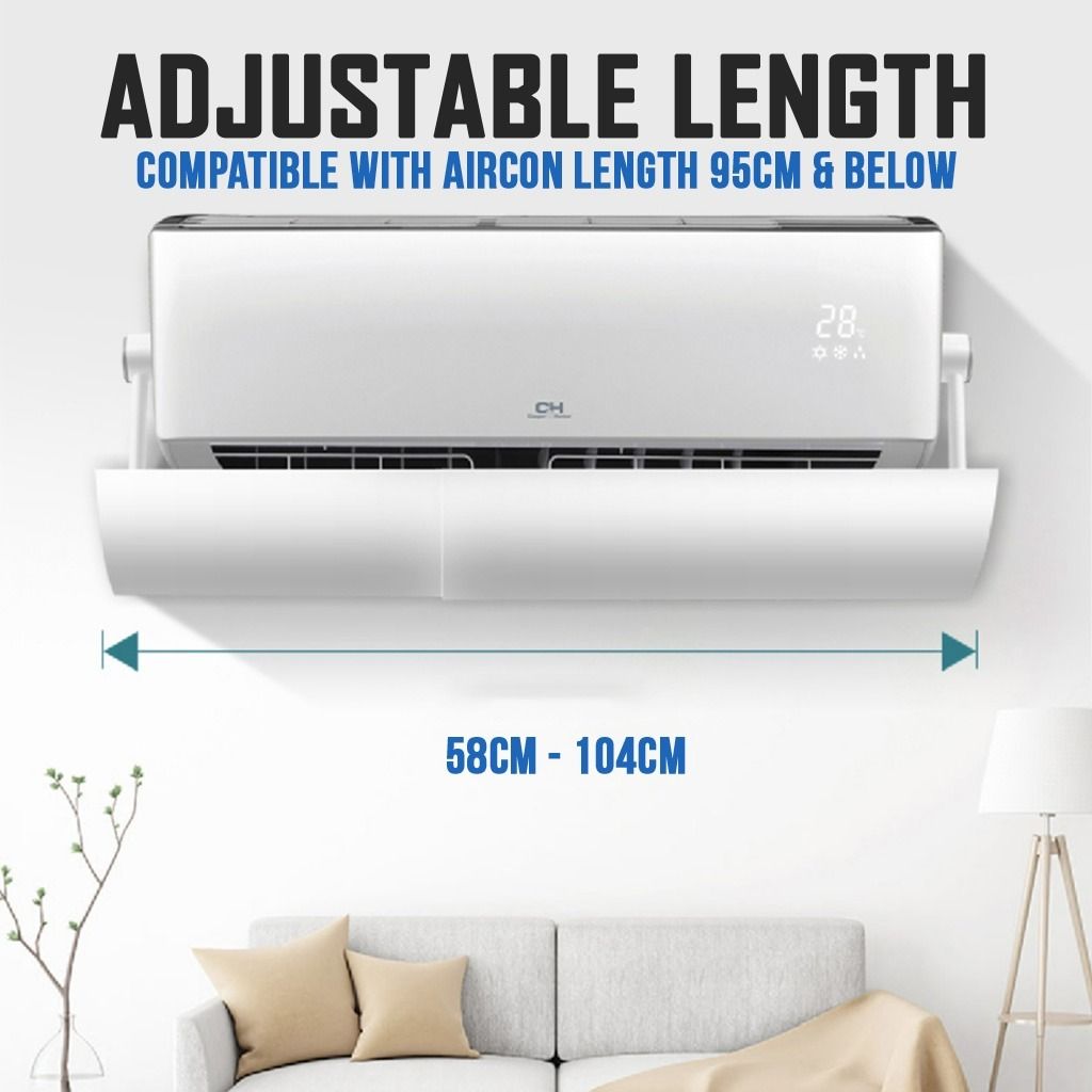 Aircon Wind Deflector - Retractable Air Conditioner Shield Anti-Blowing ...