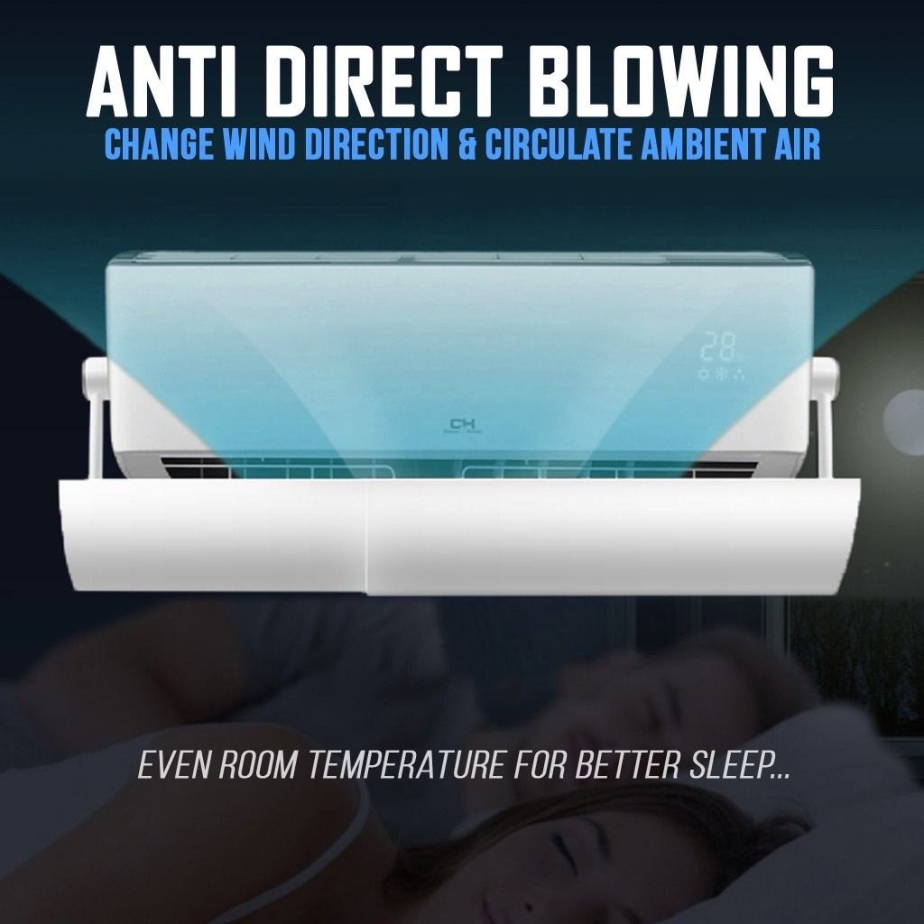 Aircon Wind Deflector - Retractable Air Conditioner Shield Anti-Blowing ...