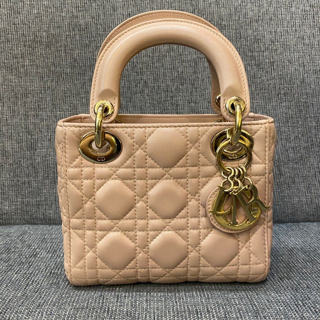 AUTHENTIC CD LADY DIOR MINI BAG IN NUDE PINK, Luxury, Bags & Wallets on ...