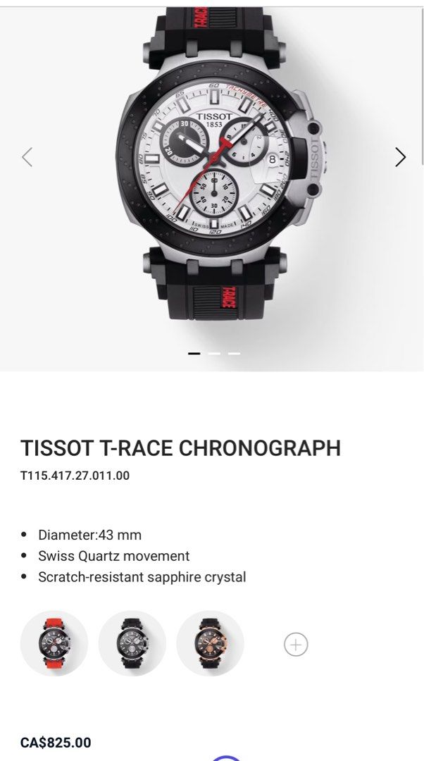 Authentic Tissot T-Race Chronograph watch for men, Men's Fashion ...