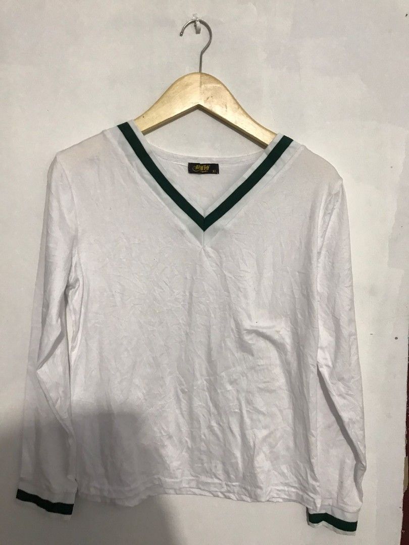 Baju putih Lis kerah hijau, Fesyen Wanita, Pakaian Wanita, Atasan di ...
