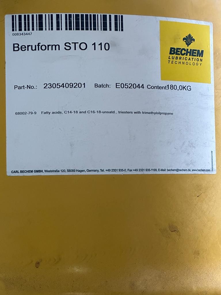 beruform sto 110 High-Performance, Fully Synthetic Oil Suitable for ...