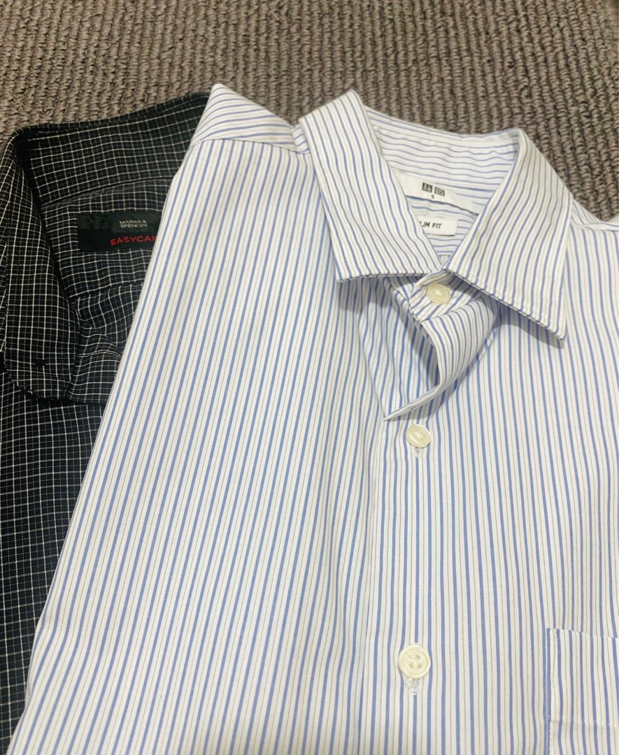 BUNDLE Uniqlo & Marks & Spencer Long Sleeve Shirts FIXED PRICE, Men's ...