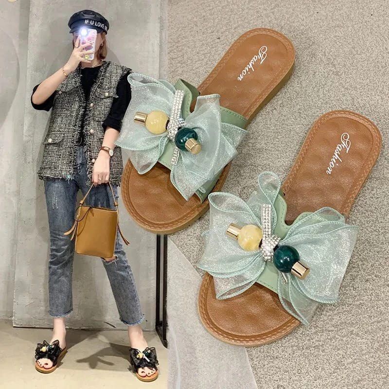 Candy Ribbon Slippers rubber for female, Women's Fashion, Footwear ...