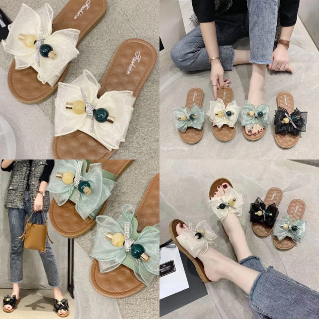 Candy Ribbon Slippers rubber for female, Women's Fashion, Footwear ...