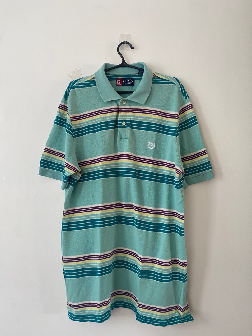 Chaps Polo Shirt Stripes Tyler the Creator Inspired, Men's Fashion ...