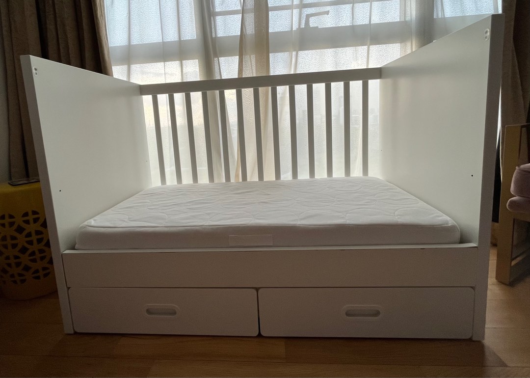Child’s Ikea cot with drawer as per image, Babies & Kids, Baby Nursery & Kids Furniture, Cots ...