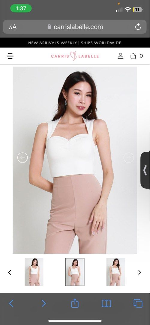 *Cloud* Raina Sweetheart Queen Anne Top (White), Women's Fashion, Tops, Other Tops on Carousell