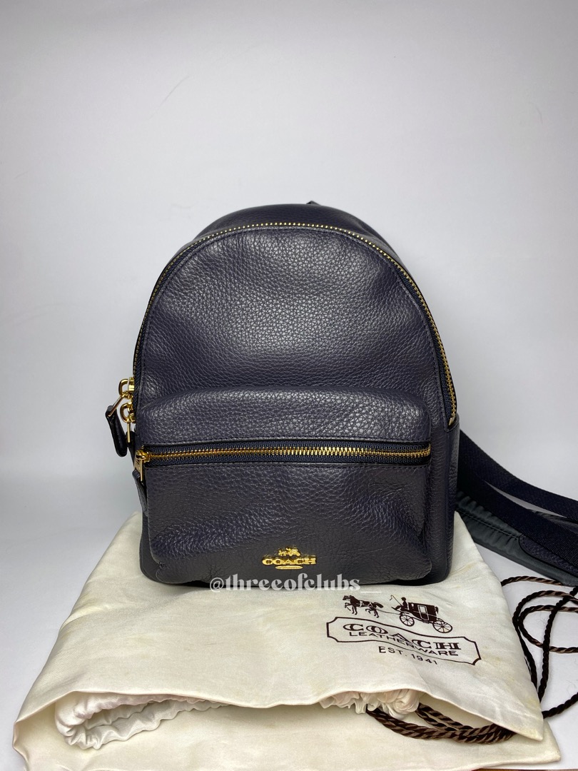 Coach Charlie Pebbled Leather Mini Backpack with dustbag, Luxury, Bags ...