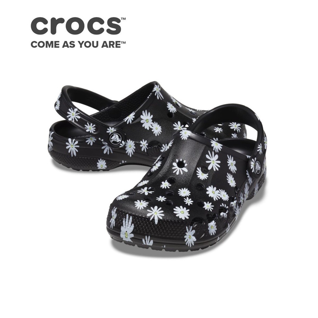 Crocs Unisex Baya Seasonal Printed Clog (Black Daisy, Black White ...