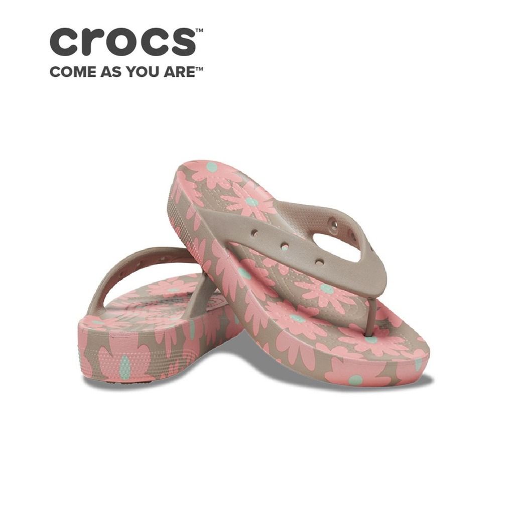 Crocs Women's Classic Platform Retro Resort Flip in Mushroom Multi ...