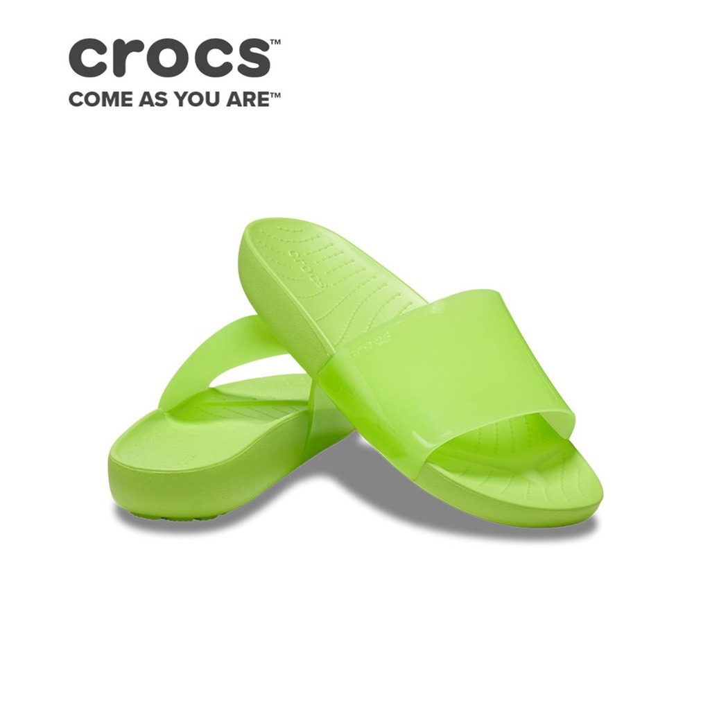 Crocs Women's Splash Glossy Slide in (Limeade, Neptune, White), Women's ...